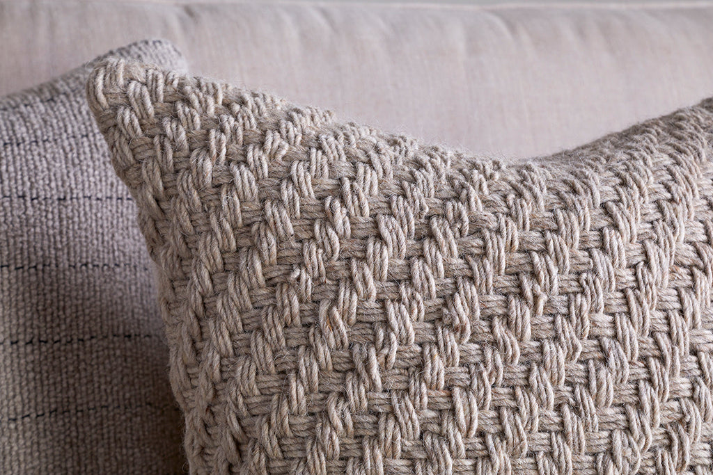 Atifa Cotton & Wool Cushion Cover - Natural