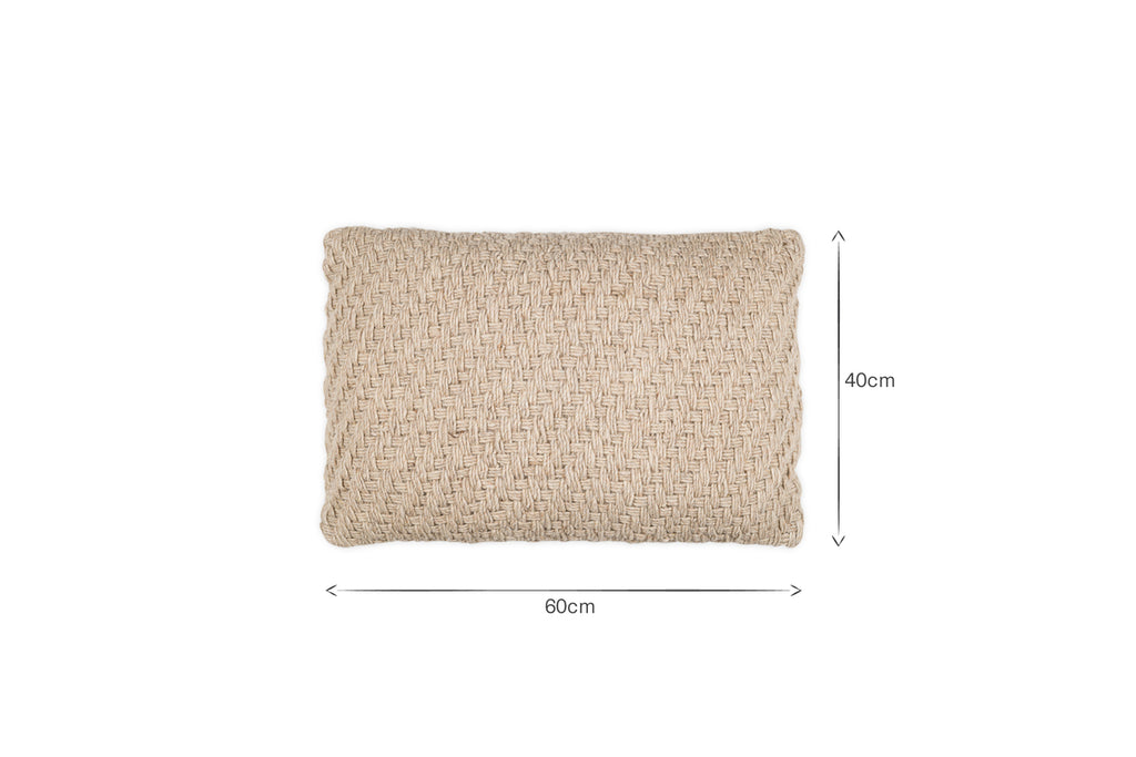 Atifa Cotton & Wool Cushion Cover - Natural