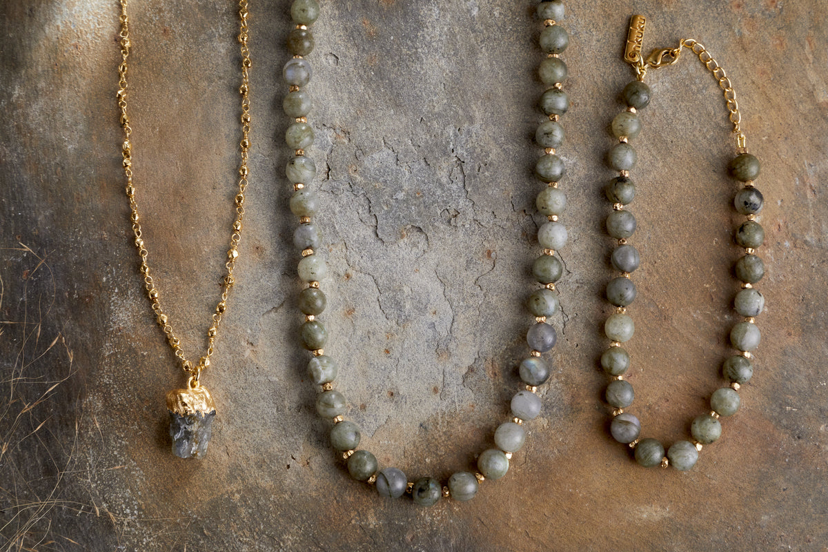 Hadari Labradorite Necklace - Gold-nkuku