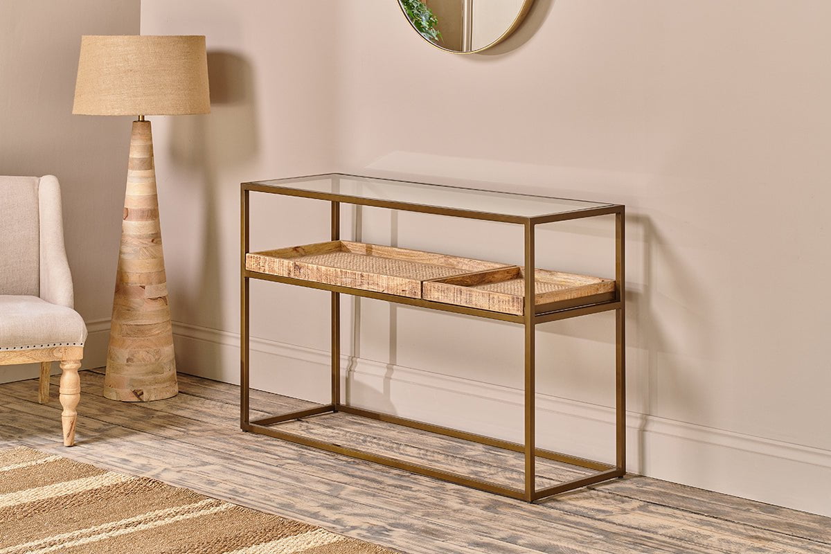 Luzon Iron & Mango Wood Display Console Table