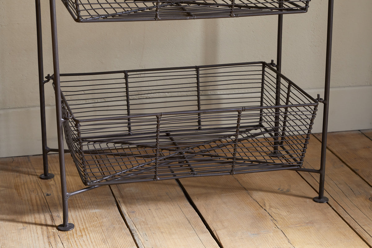 Inkollu Three Tier Storage Stand - Antiqued Brass-nkuku