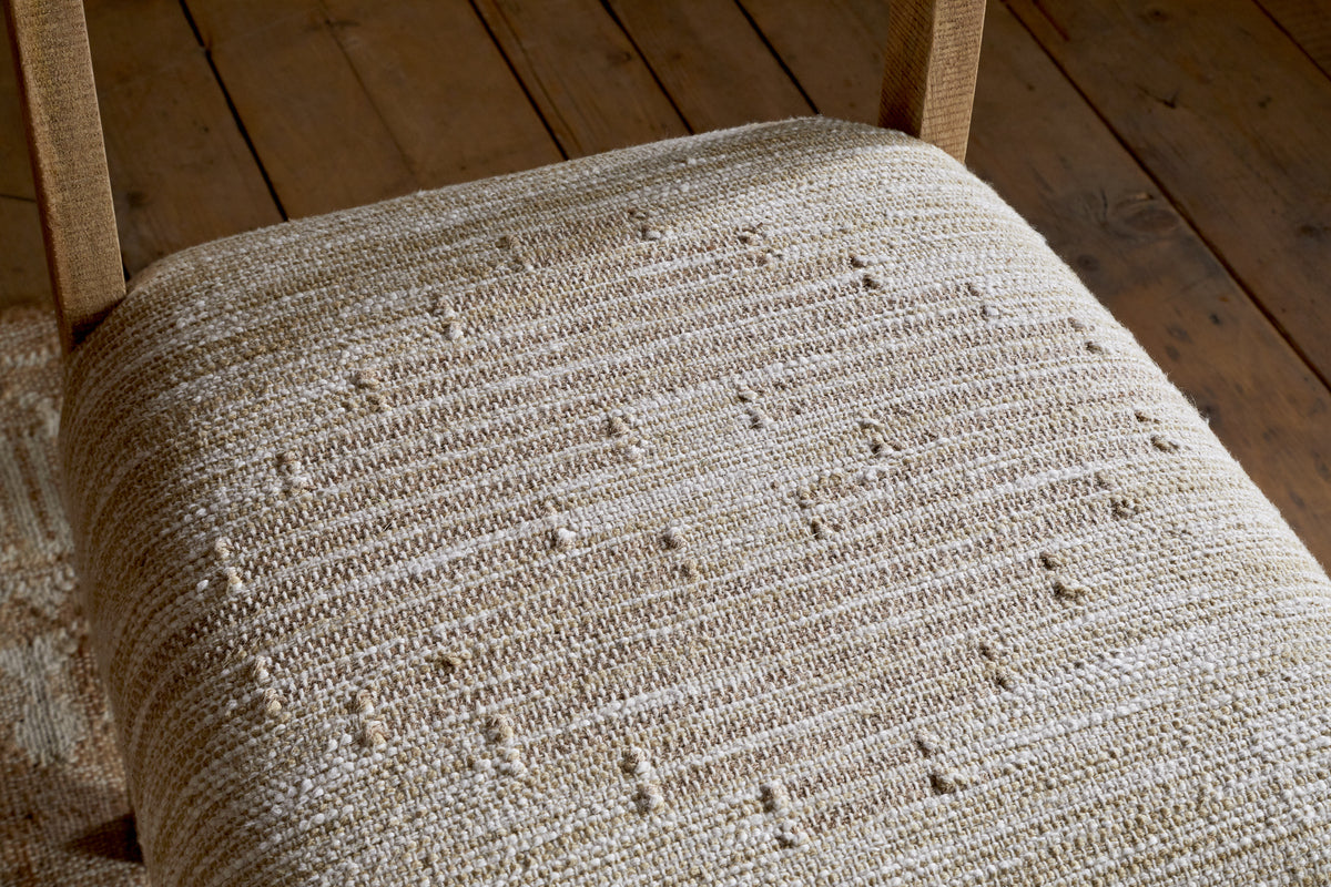 Zoha Cotton & Jute Upholstered Dining Chair - Natural-nkuku