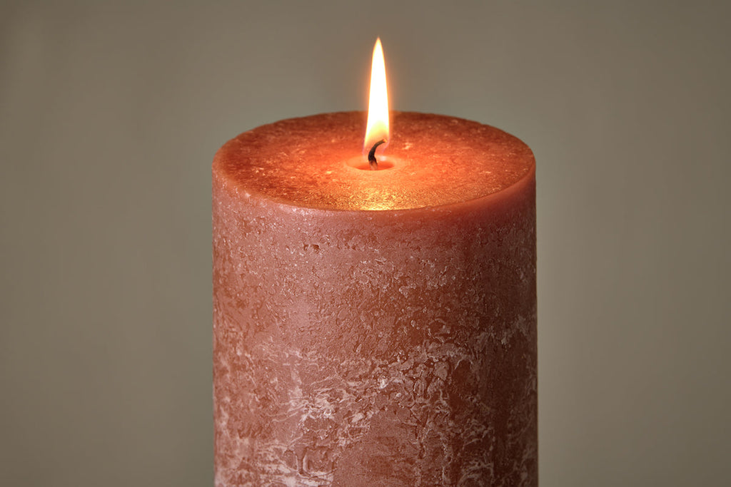 Rustic Soy Blend Pillar Candle - Rust - Large