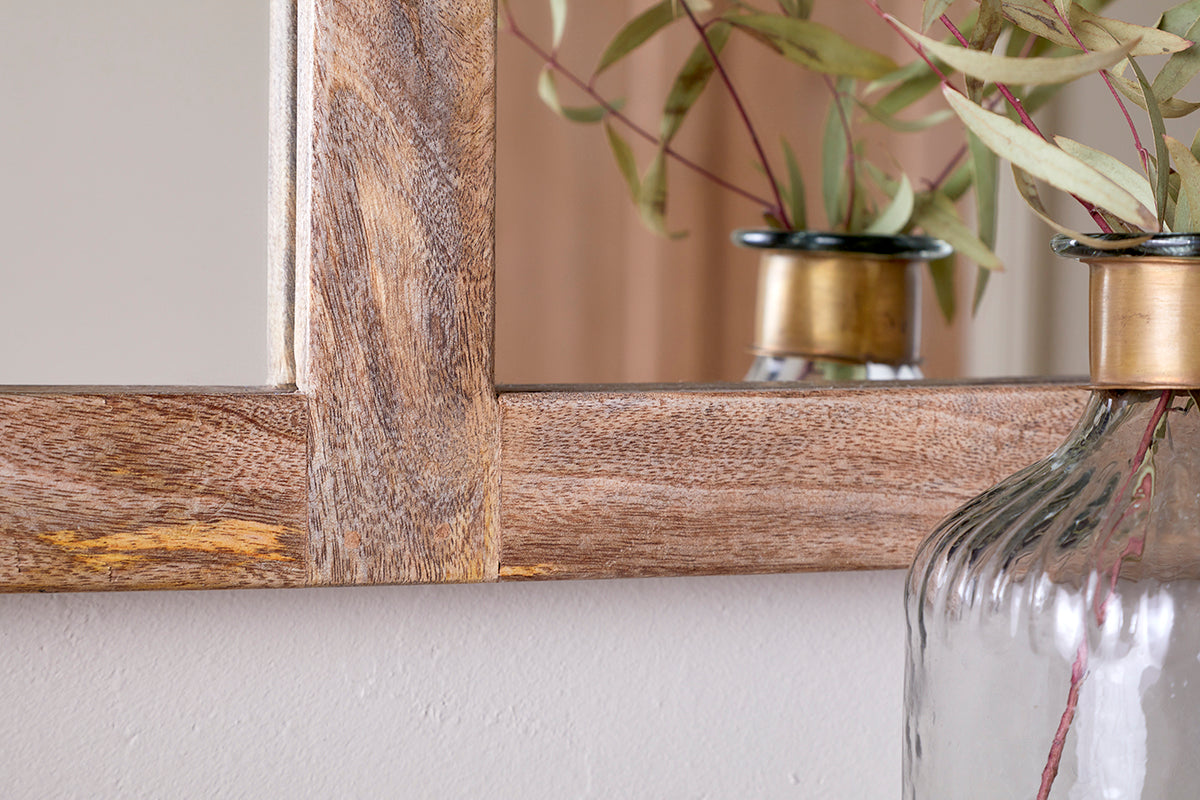 Sande Arched Mango Wood Mirror - Natural