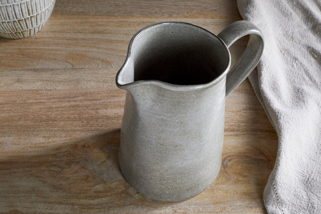 Valinha Earthenware Jug - Grey - Large - nkuku