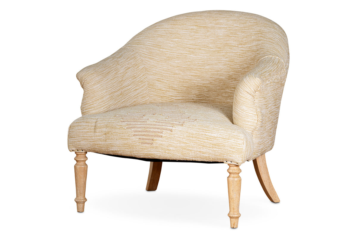 Aranya Cotton & Jute Occasional Chair - Natural-nkuku