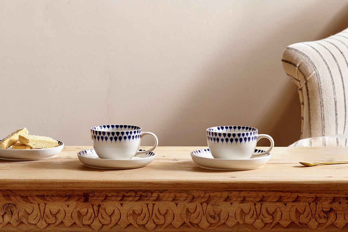 Indigo Drop Cup & Saucer